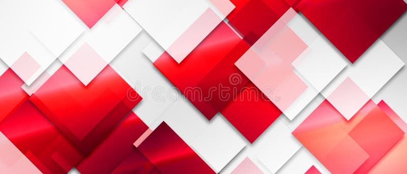Red and White Glossy Squares Abstract Tech Banner Design Stock ...