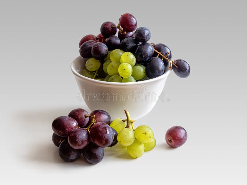 Red and White Grapes in a White Cup Stock Photo - Image of healthy ...