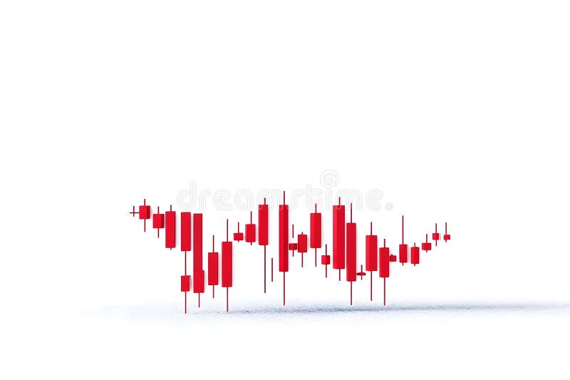 A Red and White Graph with Red Lines and Red Dots Stock Illustration ...