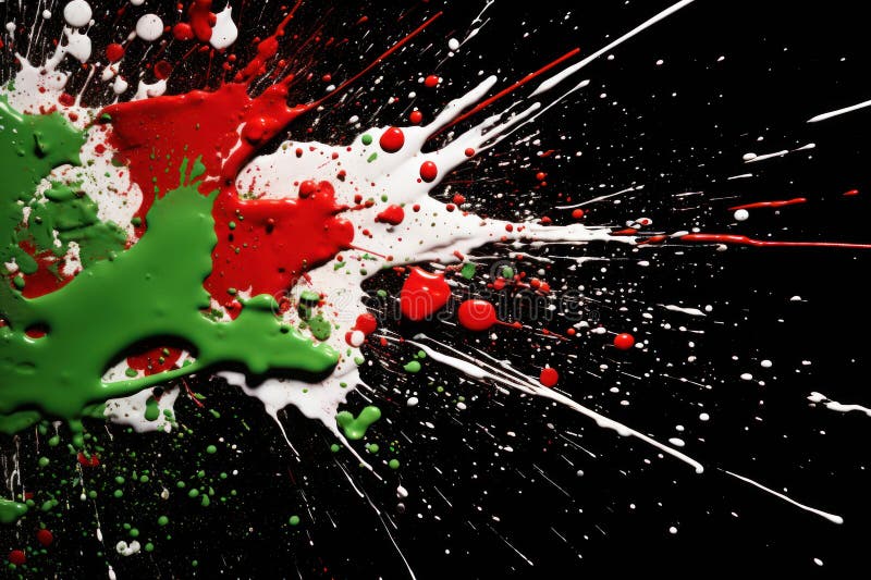 A Red White and Green Paint Splatter Stock Illustration - Illustration ...