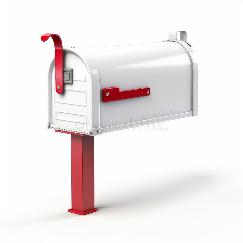 3d White Mailbox on Stand - Photo-realistic Still Life Rendering Stock ...