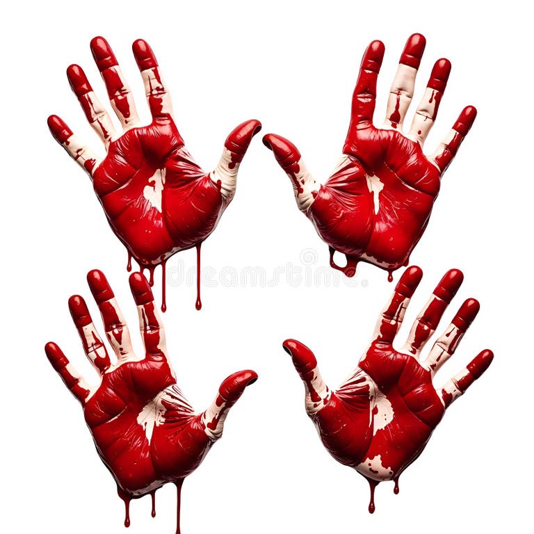 Red and white handprints stock photo. Illustration of orange - 371861564