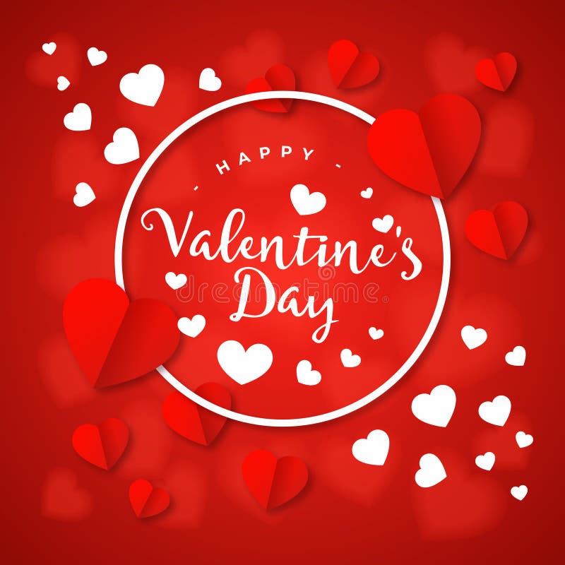 Red and White Happy Valentine Day Editable Vector. Stock Vector ...