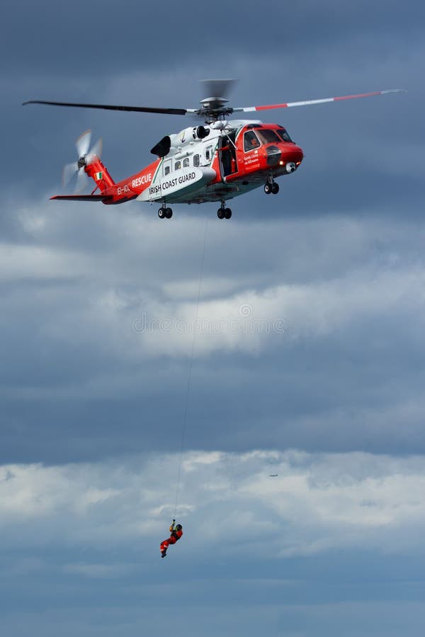 Red and White Helicopter Flying in the Blue Sky Bray Air Display Air ...