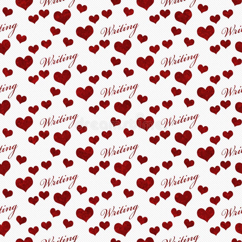 Red and White I Love Writing Tile Pattern Repeat Background Stock Image ...