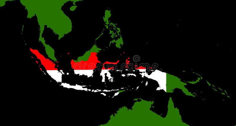 Red and White Indonesia Map with White Background Stock Illustration ...