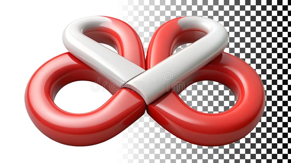 Red and White Infinity Symbol, Endless Loop Shape Illustration Png ...