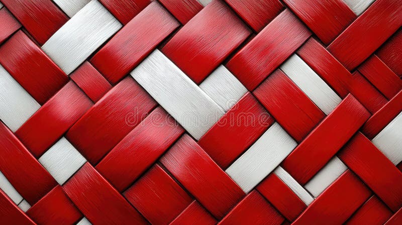 Red and White Interlocking Pattern Background Texture - High-Resolution ...