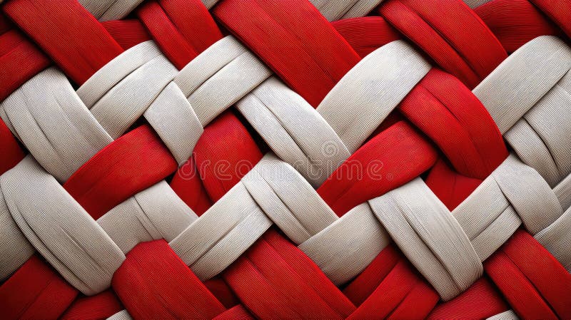 Red and White Interlocking Pattern Background Texture - High-Resolution ...