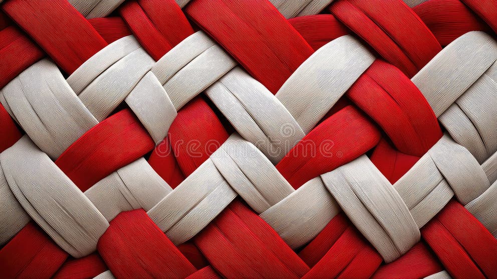 Red and White Interlocking Pattern Background Texture - High-Resolution ...