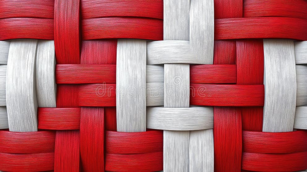 Red and White Interlocking Pattern Background Texture - High-Resolution ...