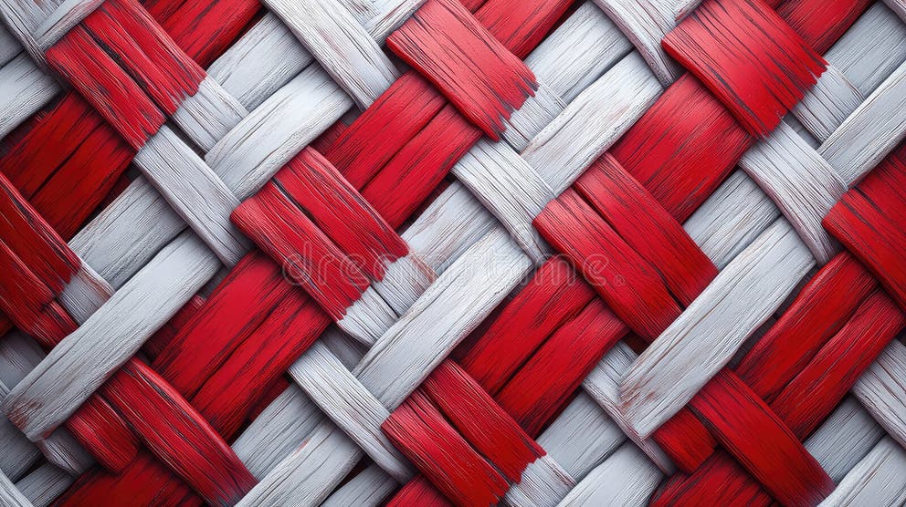 Red and White Interlocking Pattern Background Texture - High-Resolution ...
