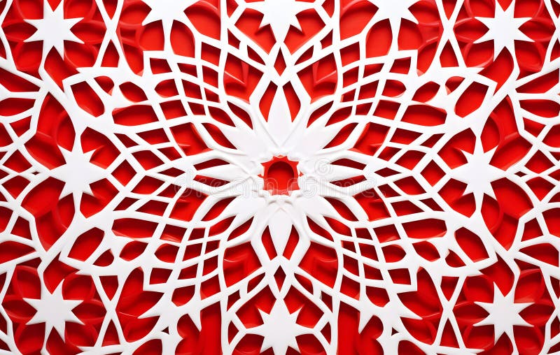 Red and White Islamic Pattern Background for Ramadan Stock Illustration ...