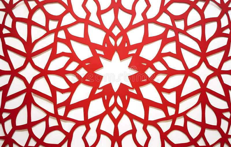 Red and White Islamic Pattern on Paper Stock Illustration ...