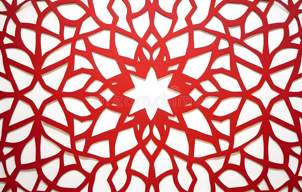 Red and White Islamic Pattern on Paper Stock Illustration ...