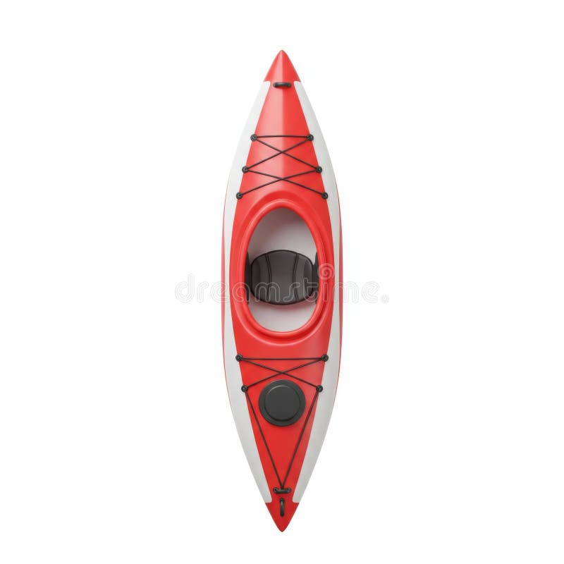 Red and White Kayak on White Background Stock Illustration ...