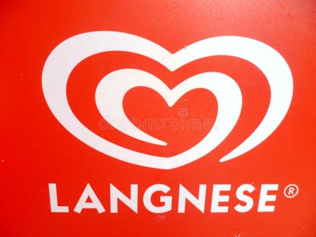 Red and White Langnese Logo Editorial Photography - Image of sold ...