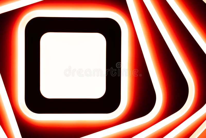 Red-white LED Lamp Glowing on the Ceiling. Technology Abstraction Stock ...