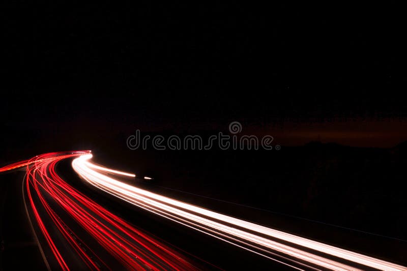 Red and White Led Lights stock image. Image of road, longexposure ...