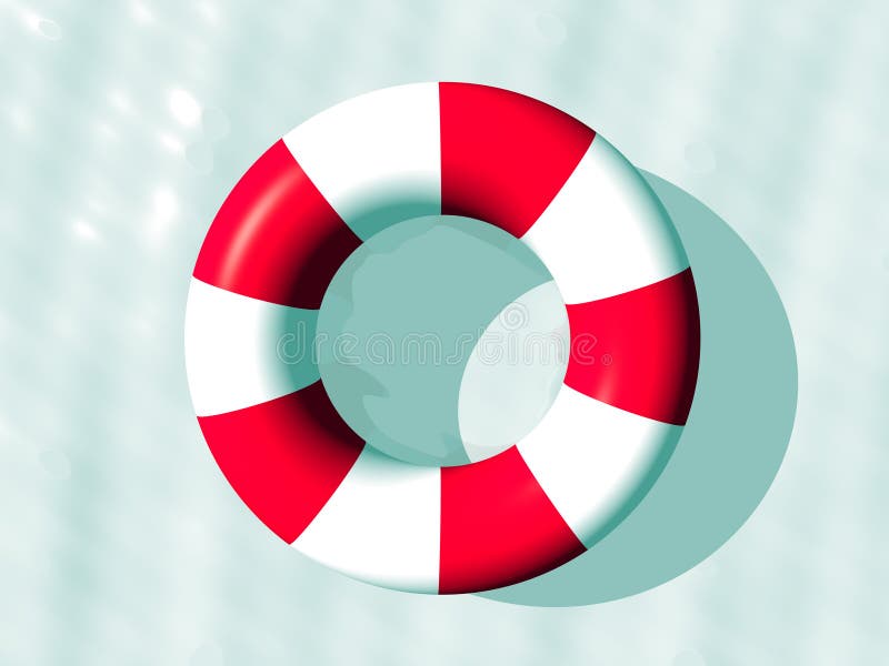 Red and White Life Guard Ring Stock Illustration - Illustration of ...