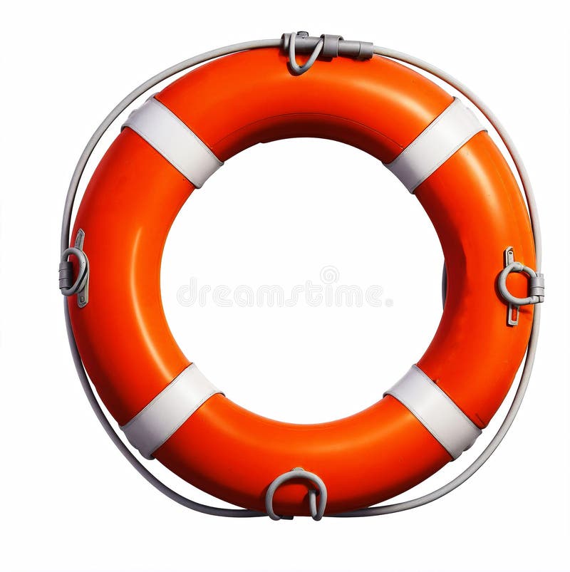 Red and White Lifebuoy Lifebelt Isolated on White Background Stock ...