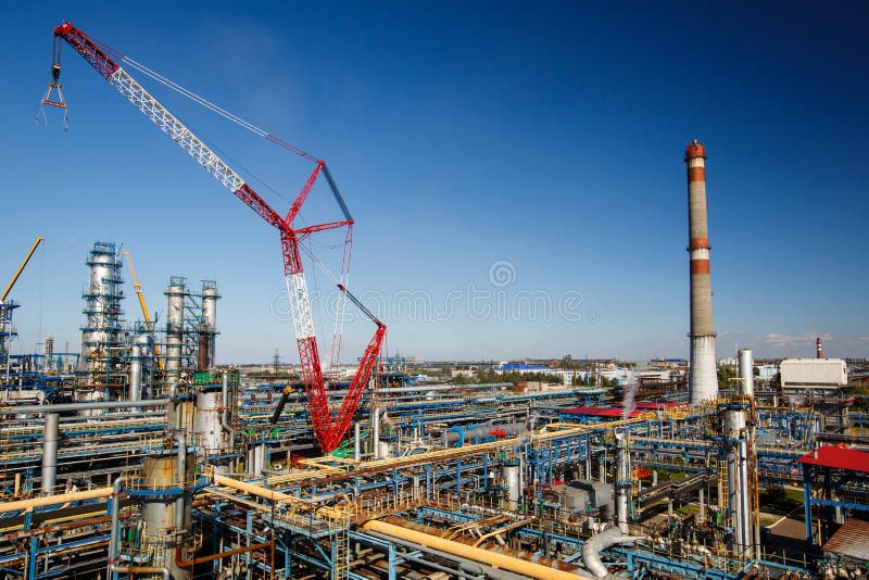 Industrial Construction Cranes and Buildings Stock Photo - Image of ...