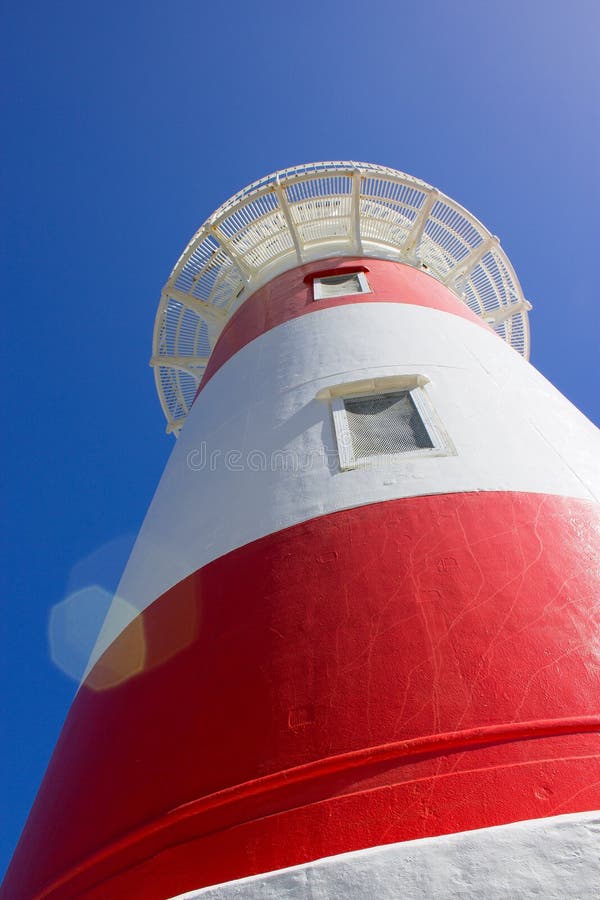 Red and White Lighthouse stock image. Image of outside - 130912349
