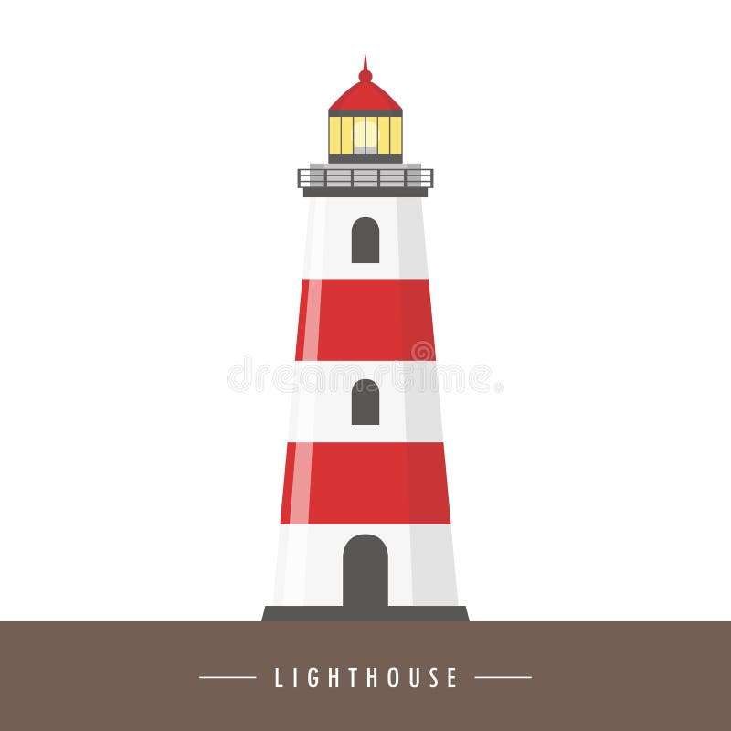 Red and White Lighthouse Isolated Stock Vector - Illustration of eps10 ...
