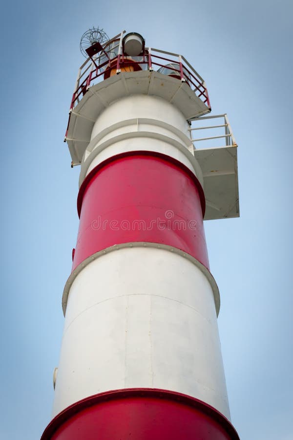 Red and White Lighthouse stock photo. Image of light - 53340654