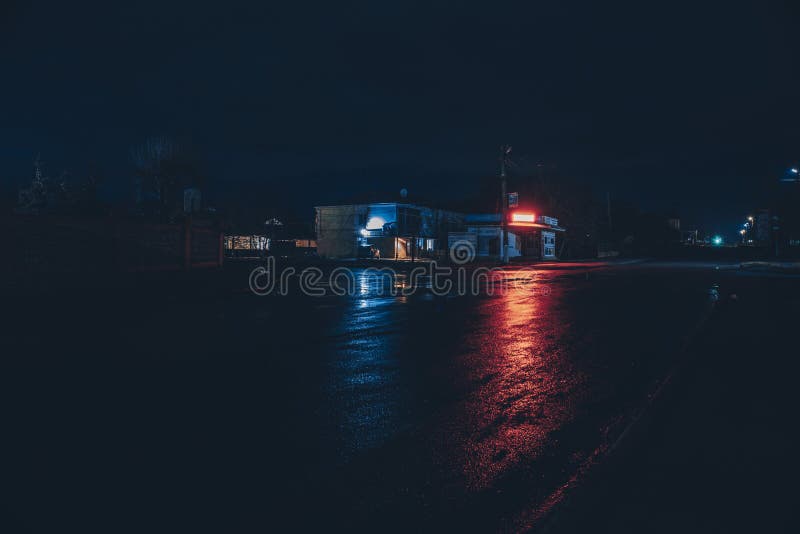 Red and White Lights from Passing Cars. Night Highway. Stock Photo ...