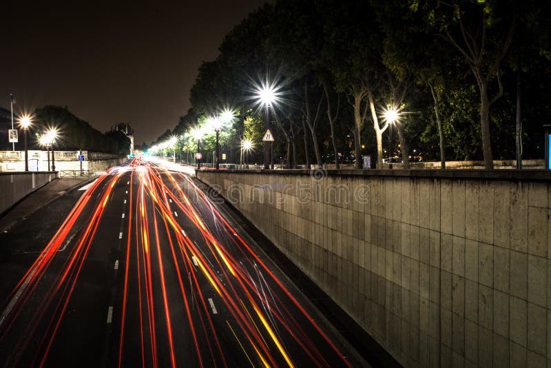 Red and White Lines of Car`s Lights Editorial Image - Image of exposure ...