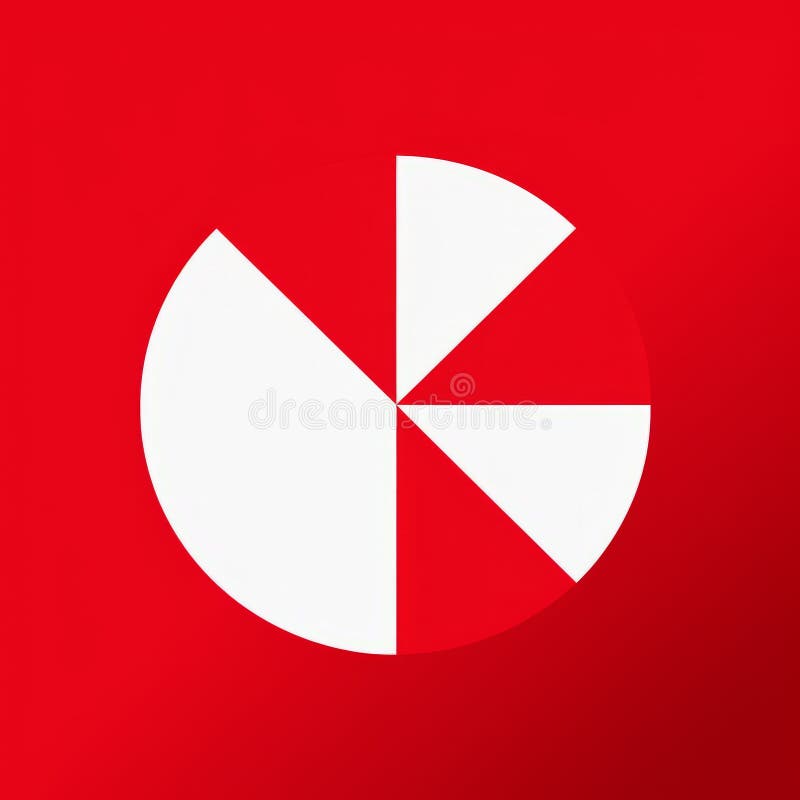 A Red and White Logo of a Pie Chart Stock Illustration - Illustration ...