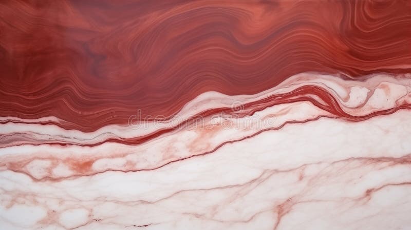 A Red and White Marble Wall with a Red Stripe Running Down the Middle ...