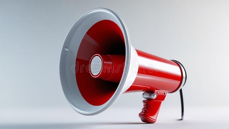 Red and White Megaphone Announcing Important News on Gradient ...