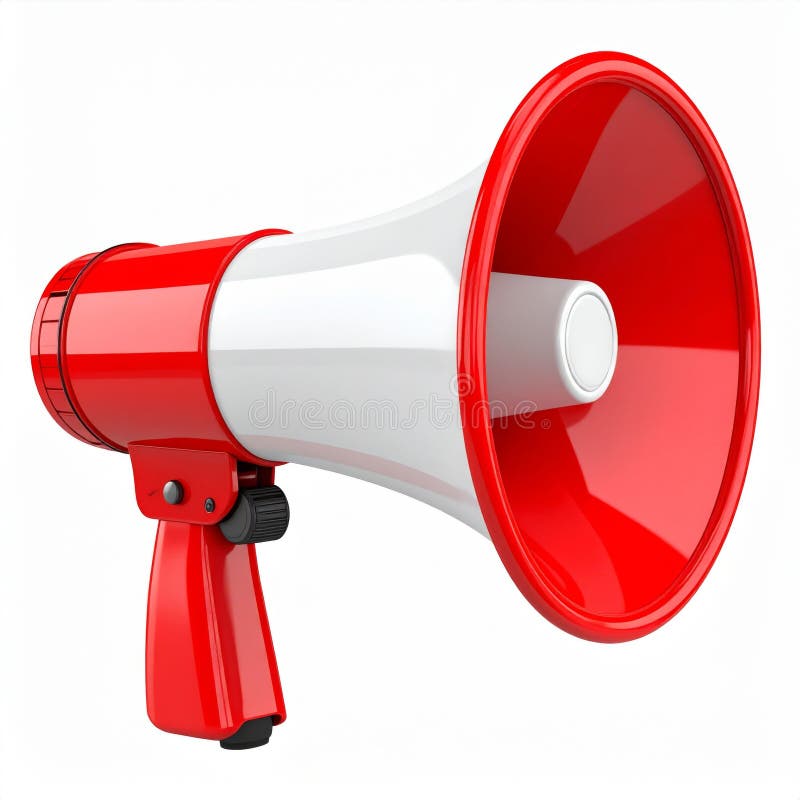 Red and White Megaphone on White Background Stock Illustration ...