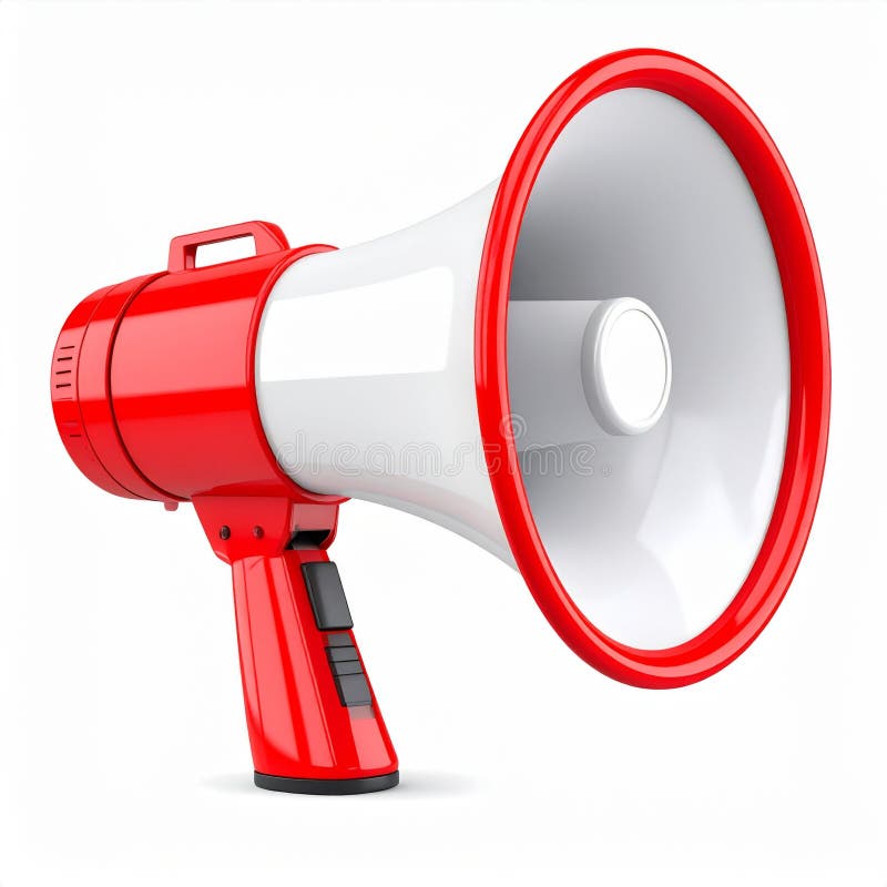 Red and White Megaphone on White Background Stock Illustration ...