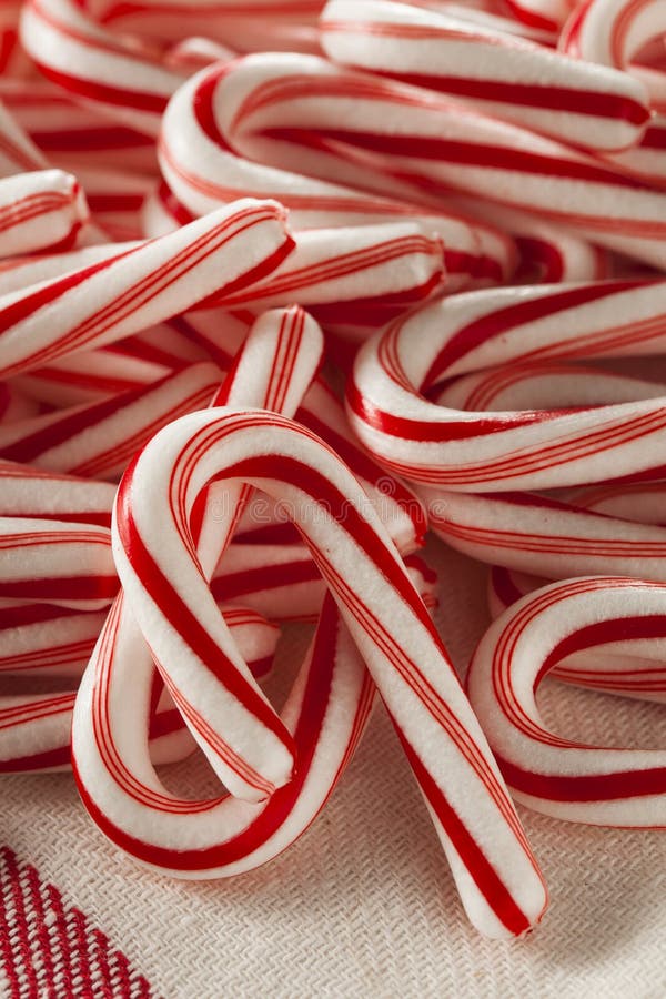Red and White Mini Candy Canes Stock Image - Image of food, miniature ...