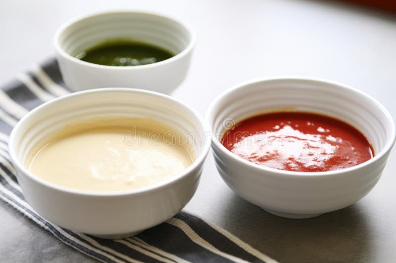 Red and White Miso Paste Contrasting in Two Separate Bowls Stock ...