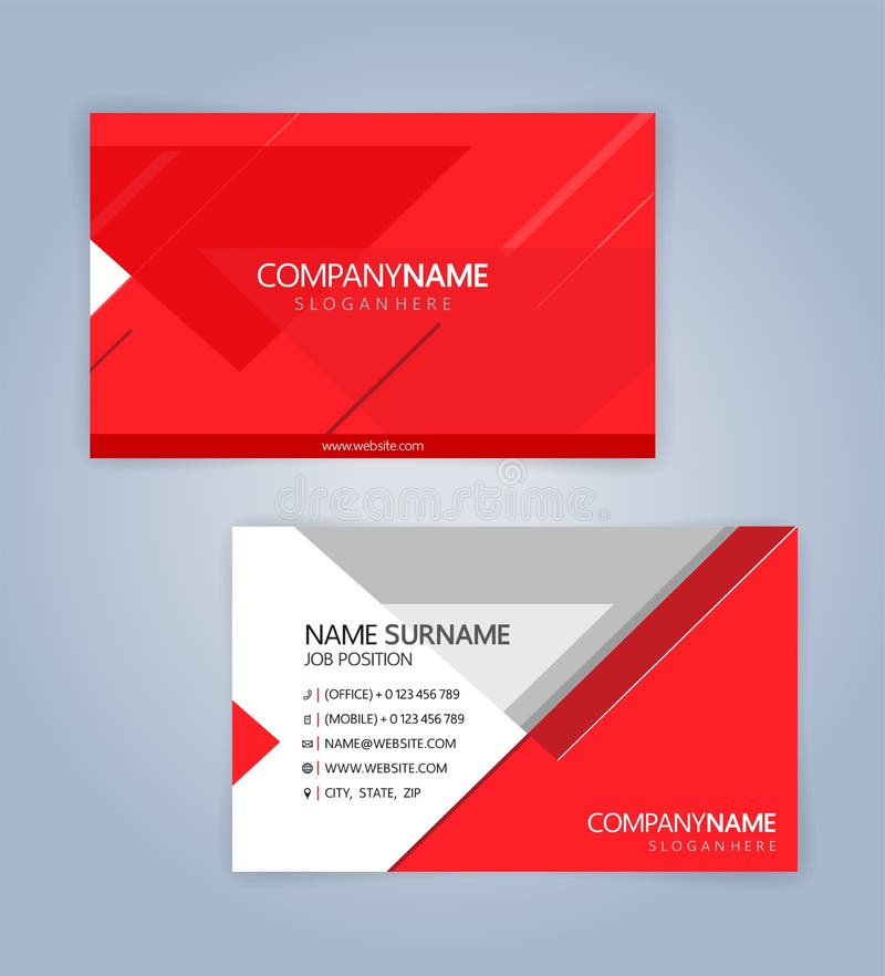 Red and White Modern Business Card Template Stock Vector - Illustration ...