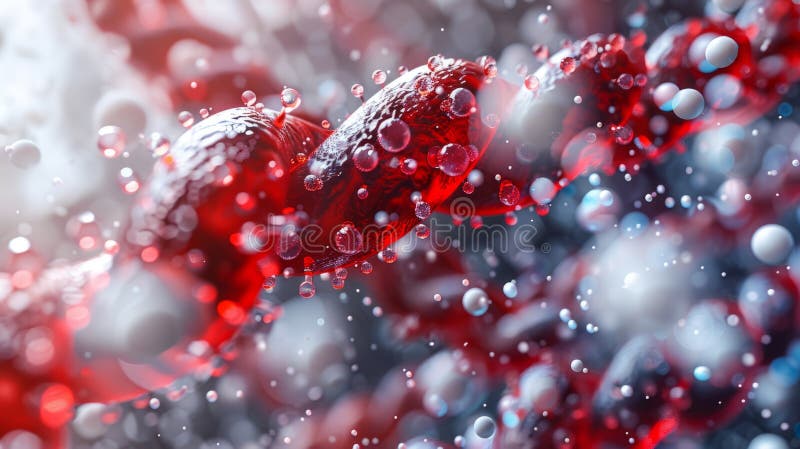 Red and White Molecule Structure, Science Background Stock Illustration ...