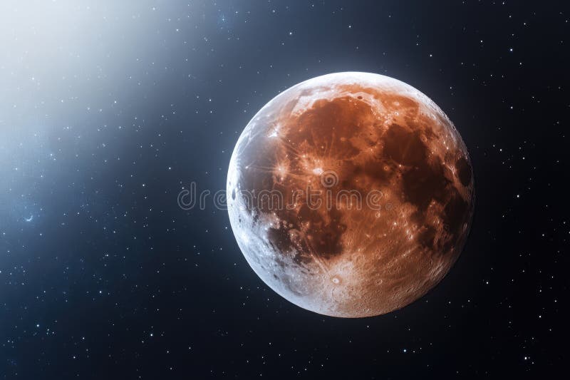 Red and White Moon in the Sky Stock Image - Image of black, fantasy ...