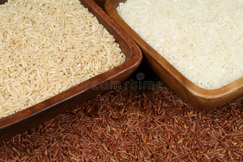 Red, White and Natural Rice Stock Image - Image of food, rice: 11034171