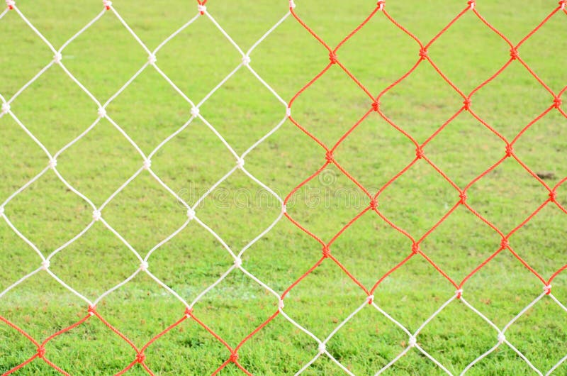 Red and White Nets of Football Goal Stock Photo - Image of goal, play ...