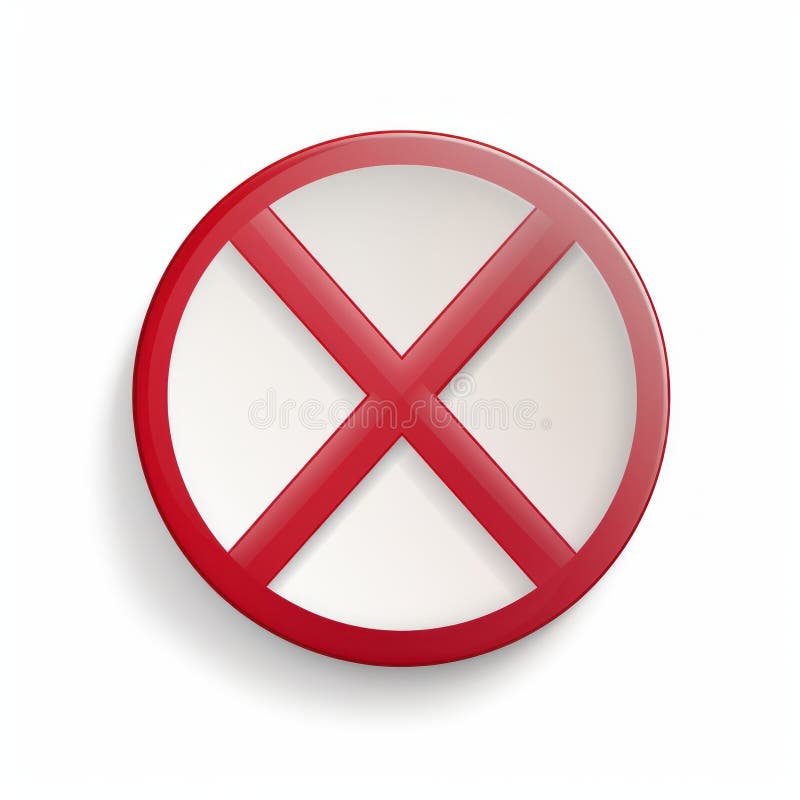A Red and White No Entry Sign on a White Background Stock Illustration ...