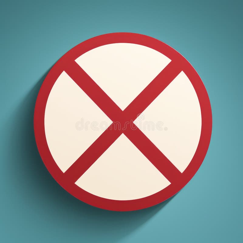 A Red and White No Entry Sign on a Blue Background Stock Illustration ...
