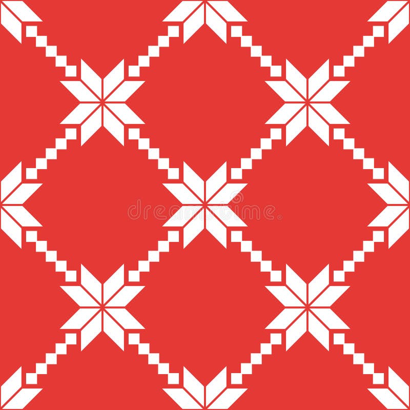 Red and White Nordic Vector Seamless Pattern Stock Illustration ...