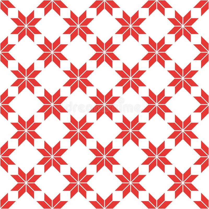 Red and White Nordic Vector Seamless Pattern Stock Illustration ...