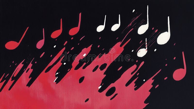 Red and White Notes Scattered on Dynamic Backdrop Stock Illustration ...