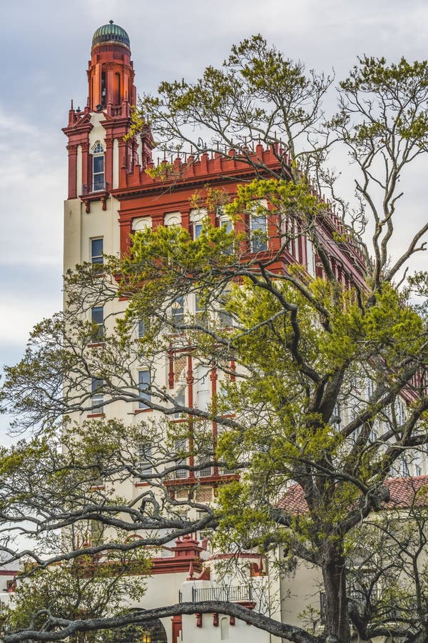 Red White Ofifice Building St Augustine Florida Stock Photo - Image of ...
