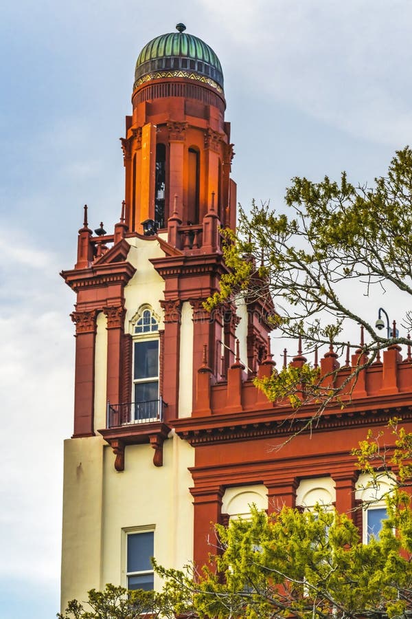 Red White Ofifice Building St Augustine Florida Stock Image - Image of ...